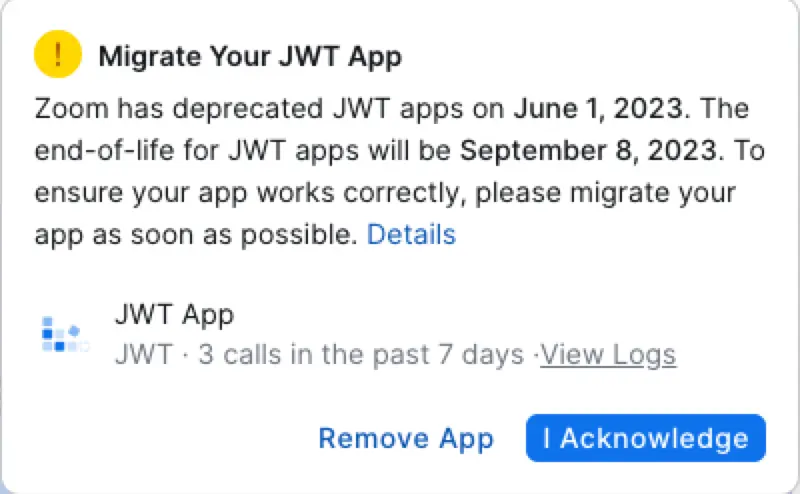 JWT deprecation guide