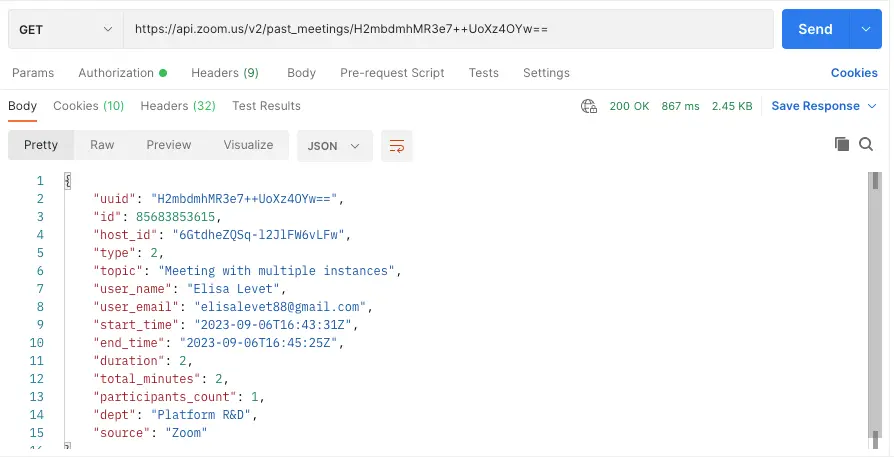 Zoom Meeting API querying tips - understanding meeting IDs and meeting ...