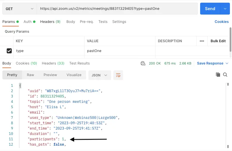 Zoom Meeting API querying tips - One person meetings and webinars