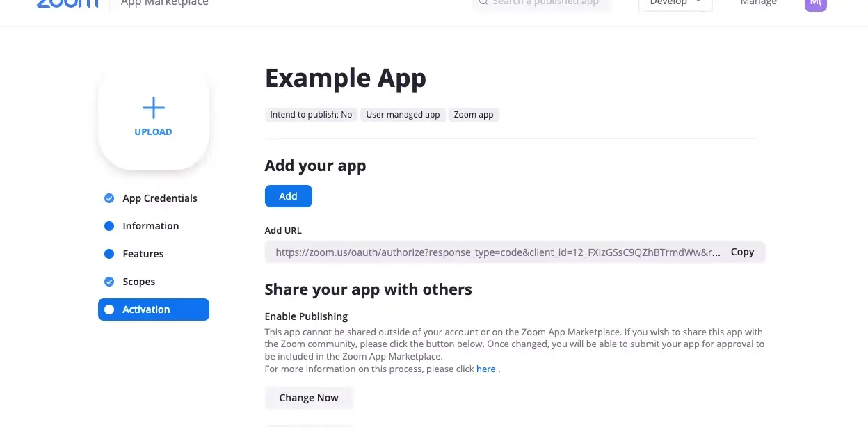 Setting up your Zoom App