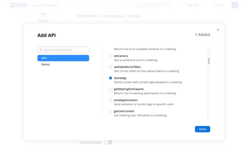 Setting up your Zoom App