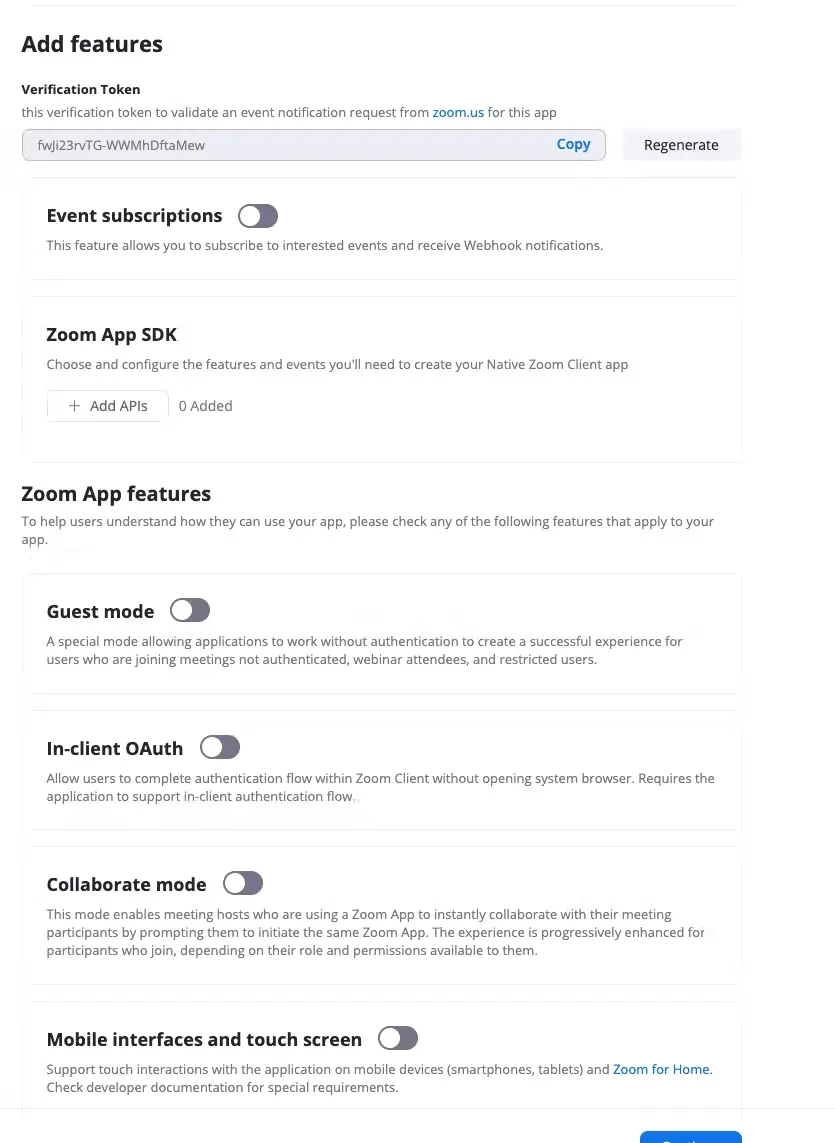Setting up your Zoom App