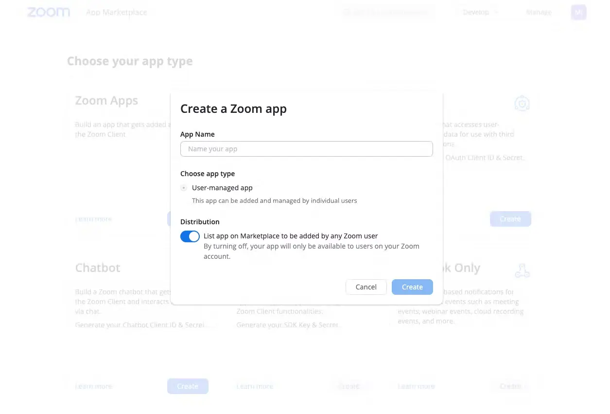 Setting up your Zoom App