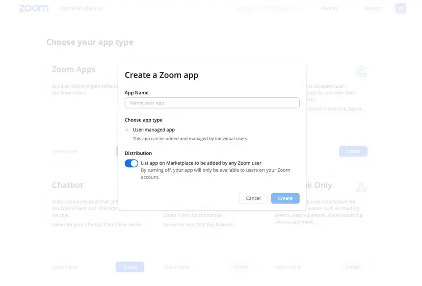 Setting up your Zoom App