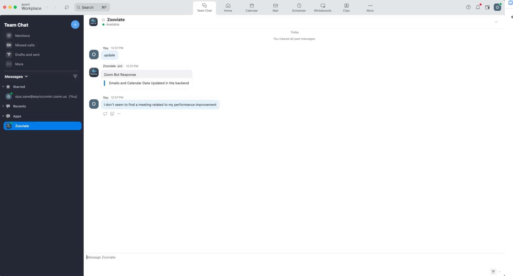 Building a RAG chatbot on Zoom Team Chat using a vector database