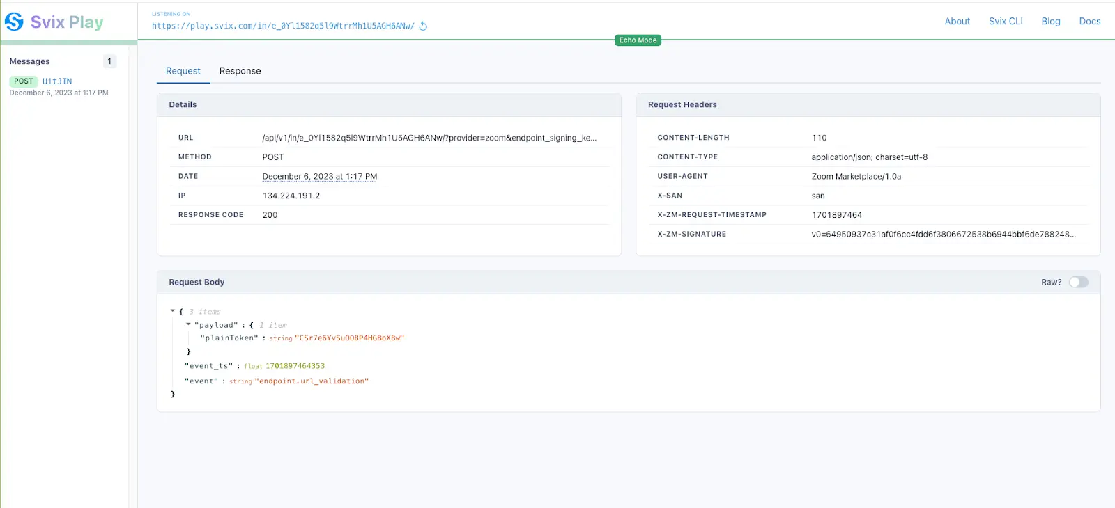 Testing Zoom Webhooks with Svix Play - A Step-by-Step Guide