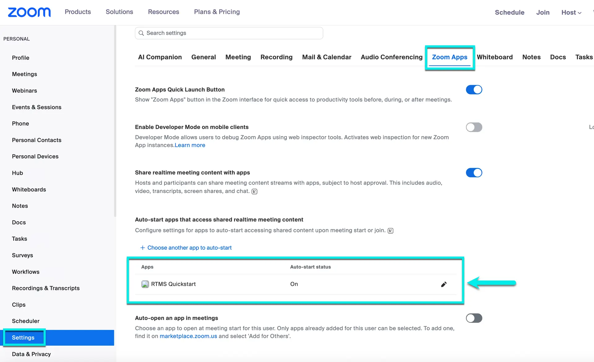 Get meeting transcripts using native WebSockets with RTMS