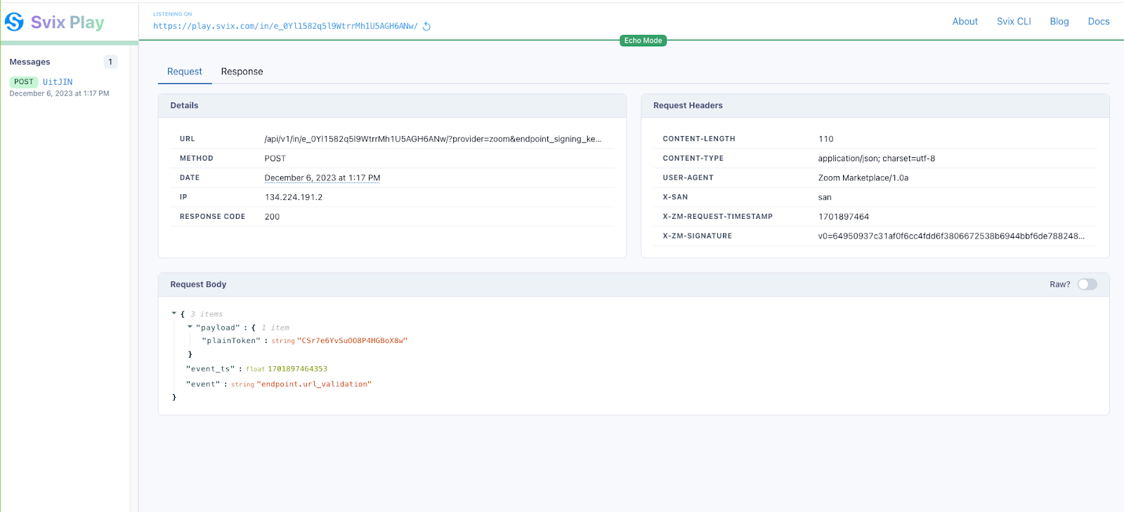 Testing Zoom Webhooks with Svix Play - A Step-by-Step Guide