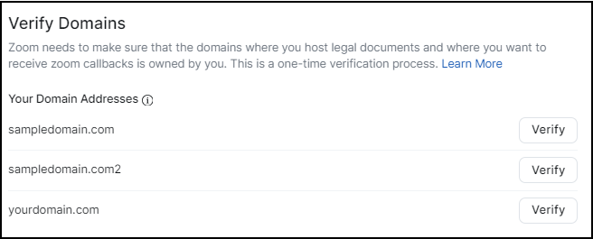 Verify your domains