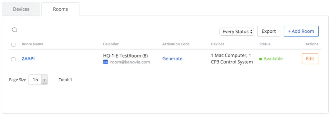 Zoom Rooms Control System API