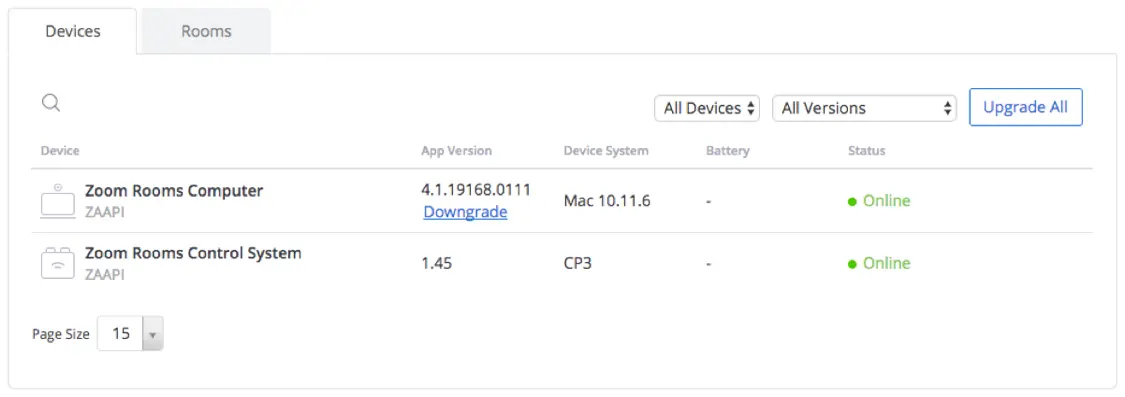 Zoom Rooms Control System API