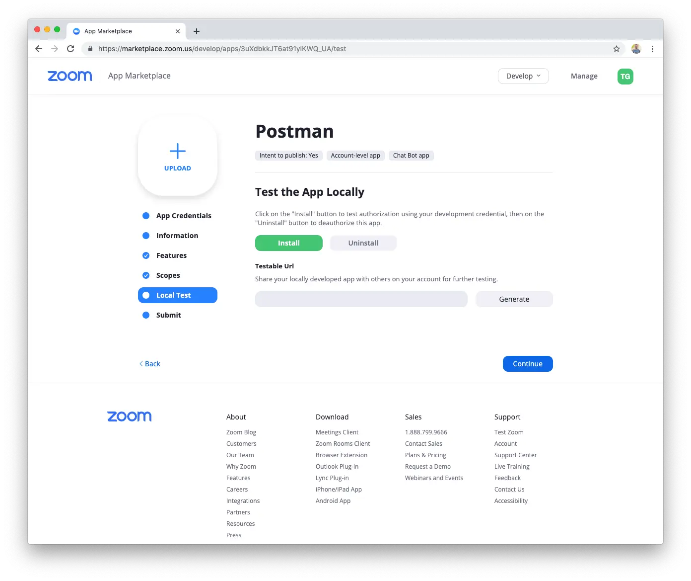 Using Postman to Test Zoom Chat Apps