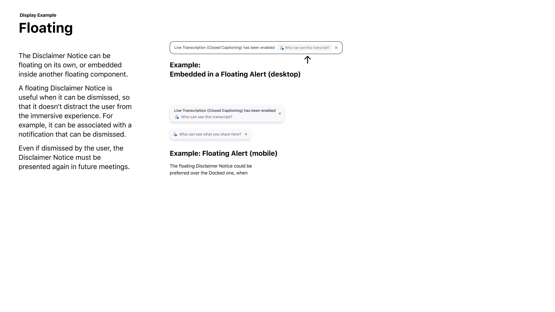 Meeting SDK - UI Notices