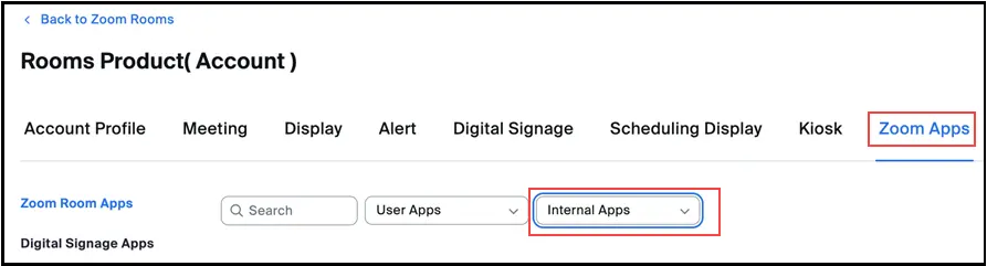 Zoom Apps for Shared Zoom Rooms