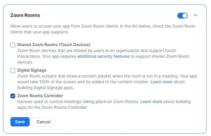 Creating Zoom Apps for Zoom Room Controllers
