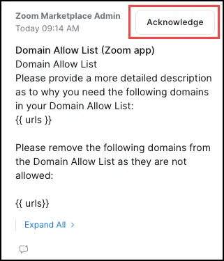 Check review status - Distribute - Zoom Developer Docs