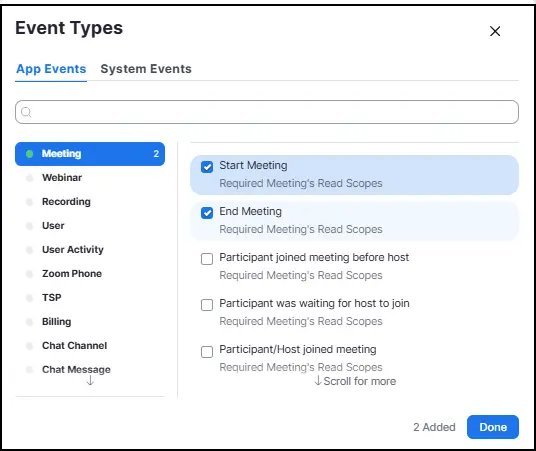 Using webhooks - API - Zoom Developer Docs