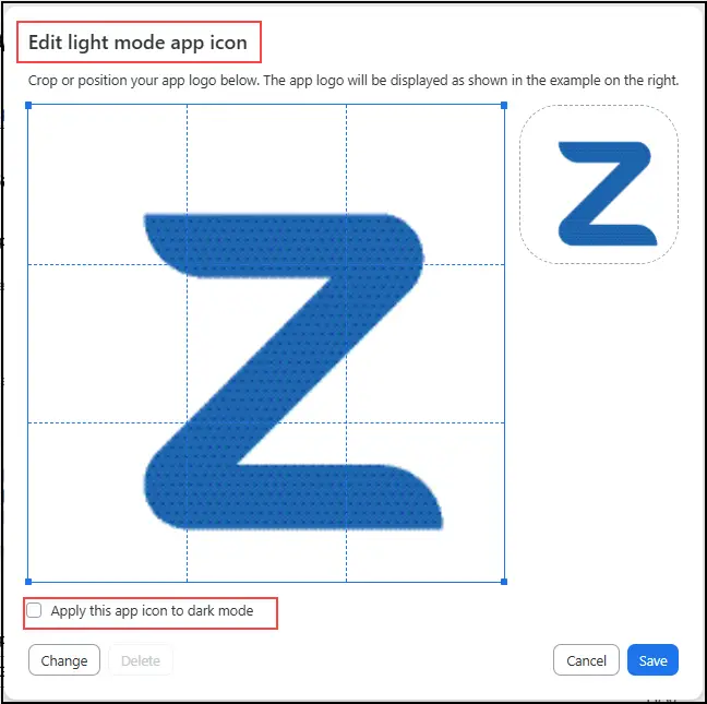 App icon - Build Flow - Zoom Developer Docs