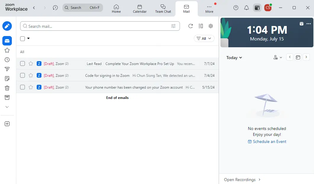 Create a Zoom Mail App