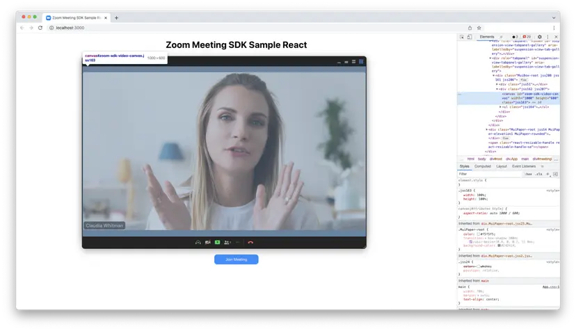 Meeting SDK - web - component view - Resizing