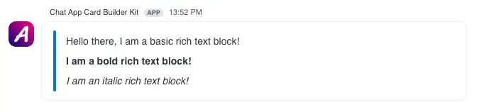 Chatbot message cards