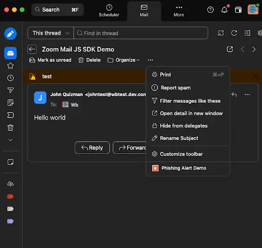 Create a Zoom Mail App