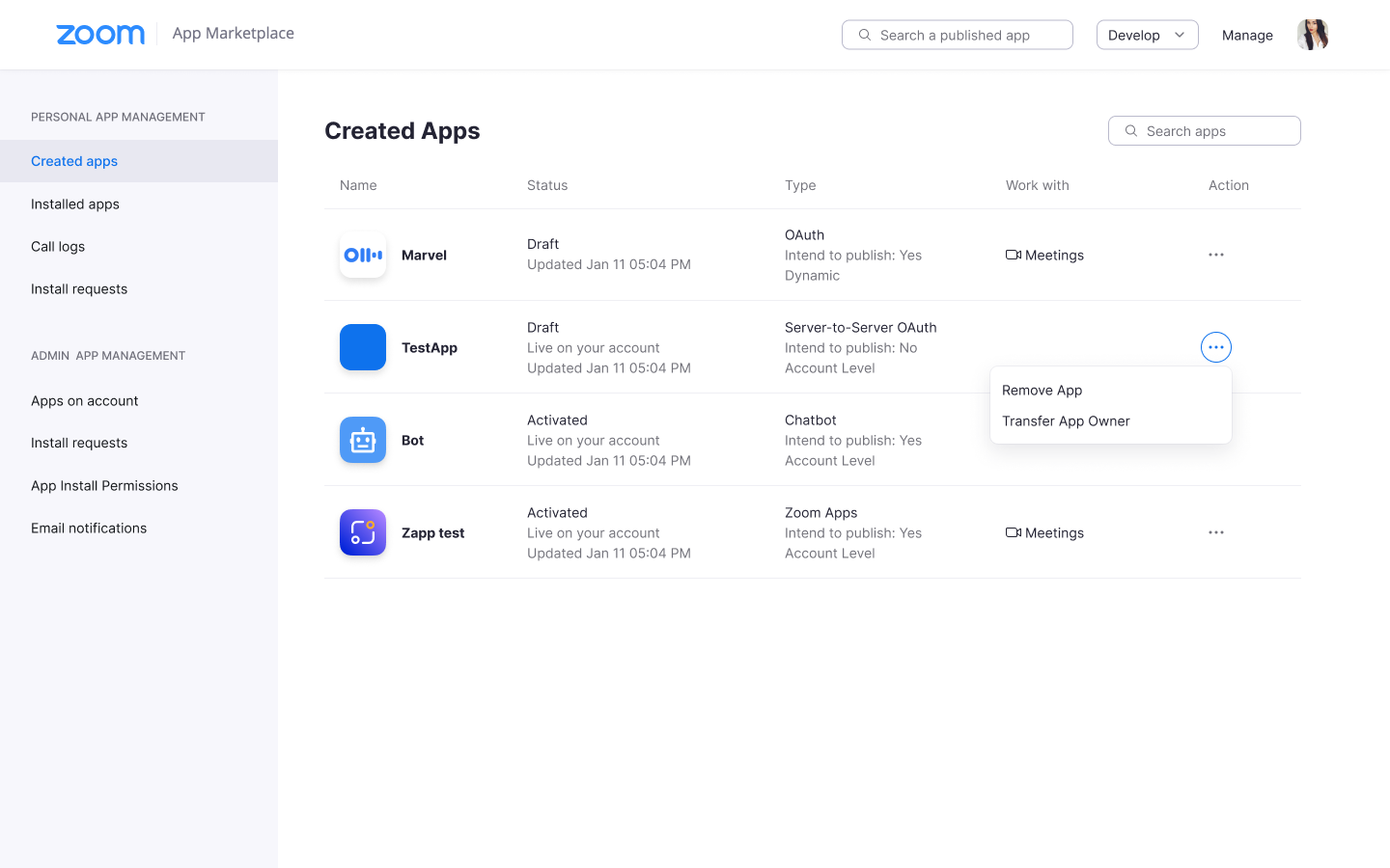 Create a Server-to-Server OAuth app