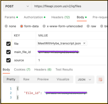 Add conversations upload recording, transcripts, metadata files